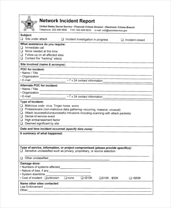31+ Sample Incident Report Templates - PDF, Docs, Word