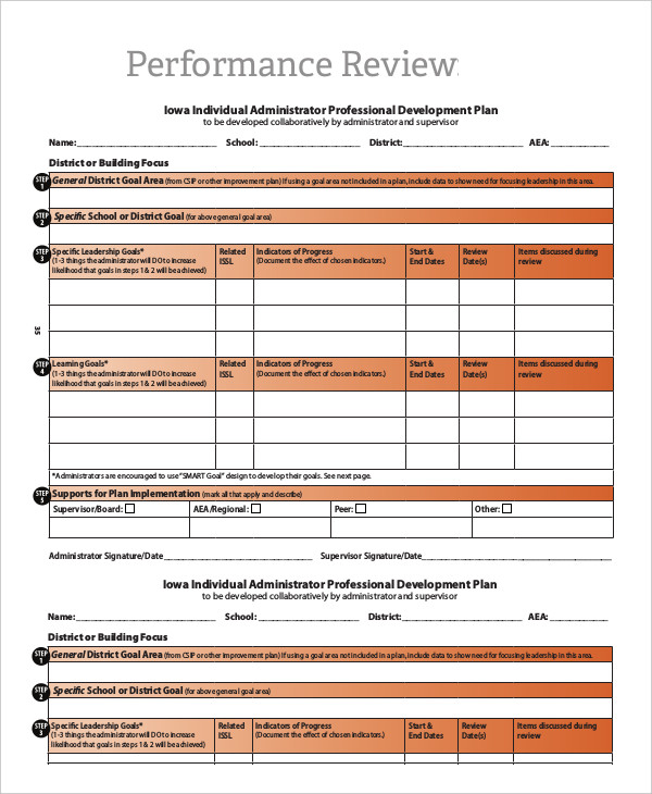 Performance Review Leadership Performance Review Examples