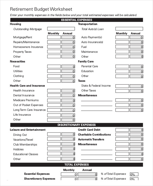 17 Simple Monthly Budget Worksheets Word PDF Excel
