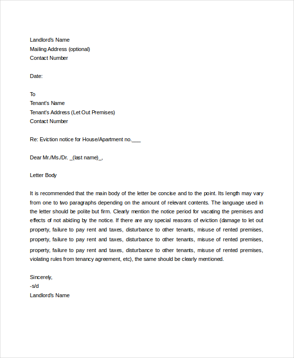 Letter Of Eviction Sample Database Letter Template Collection