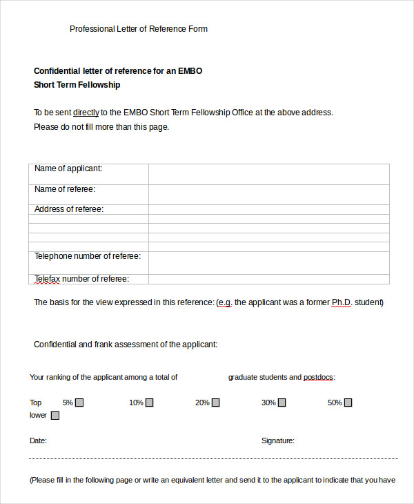 Professional Reference Letter - 16+ Sample, Example, Format