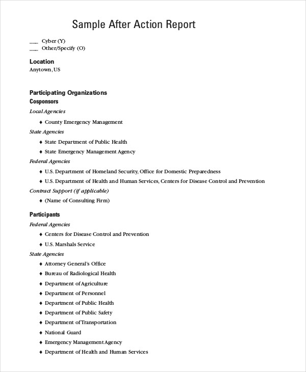 Military After Action Report Template