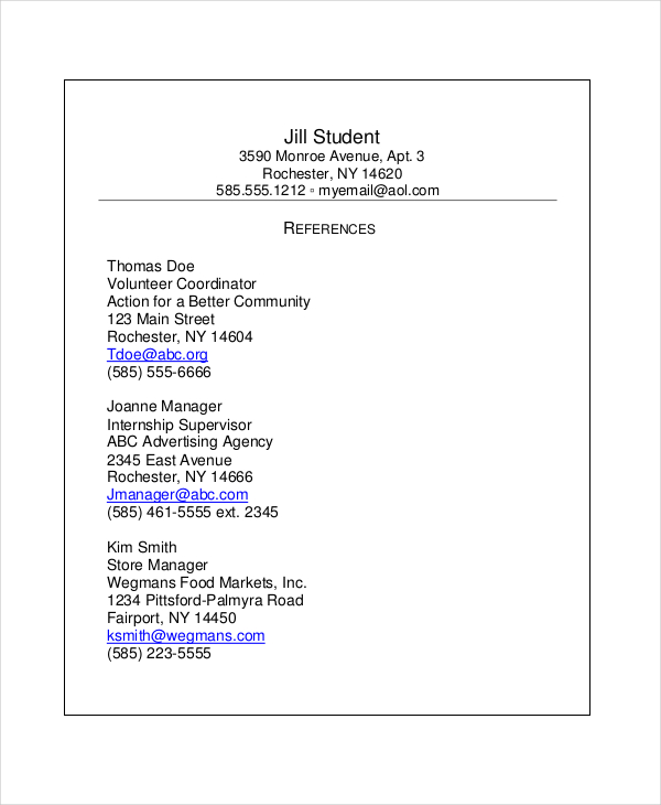 Word For A Reference List