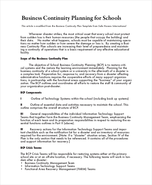 Business Continuity Plan 9 Free PDF Word Download Document