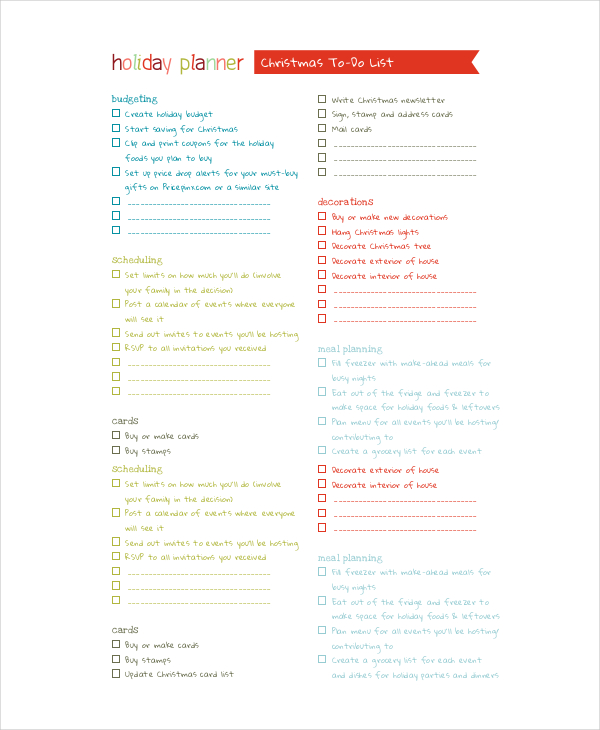 Christmas List Template - Free 17+PDF, Word Documents Download