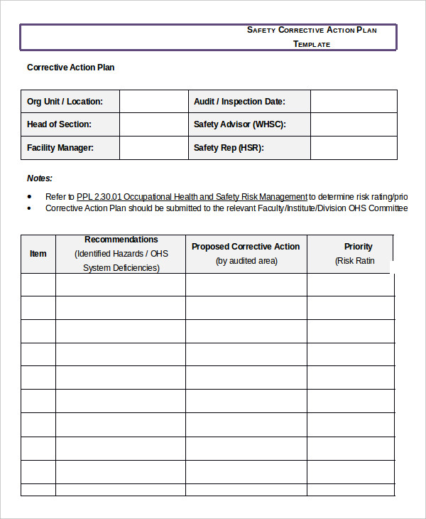 Action Plan Template Excel Sample Corrective Emergency Project Vrogue