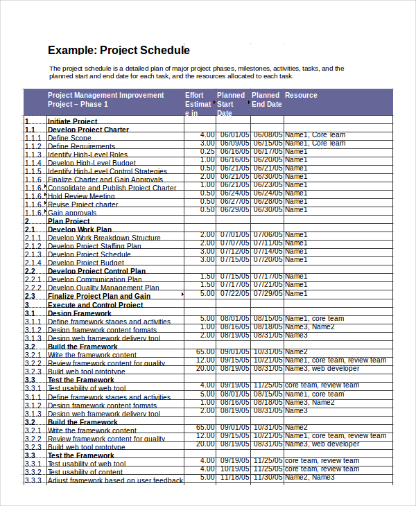Excel Schedule Template 11 Free PDF Word Download Document