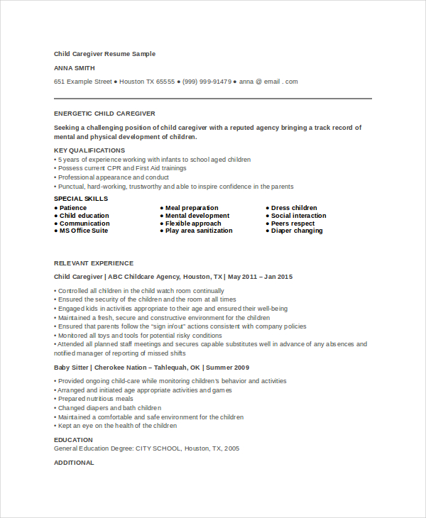 Caregiver Resume Example - 7+ Free Word, PDF Documents Download Caregiver Resume Example - 7+ Free Word, PDF Documents Download