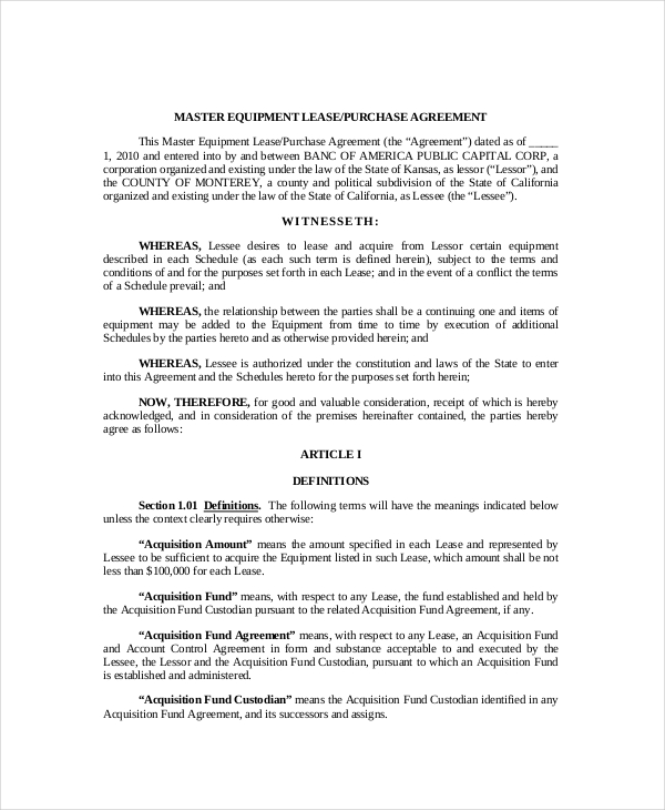 9+ Lease Purchase Agreement - Word, PDF, Google Docs, Apple Pages