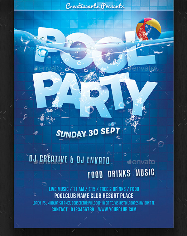 33+ Printable Pool Party Invitations - PSD, AI, EPS, Word