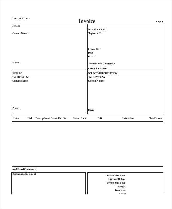 Vat Invoice - 9+ Free PDF, Word Documents Download