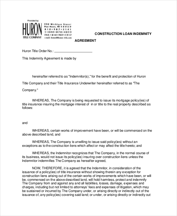 12+ Indemnity Agreements - Sample, Example, Format