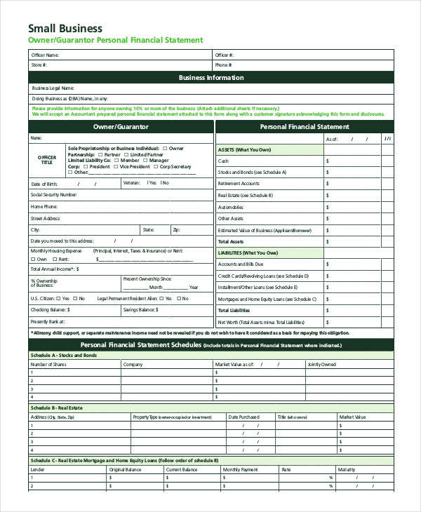 Financial Statement Form - 12+ Free PDF, Word Documents Download