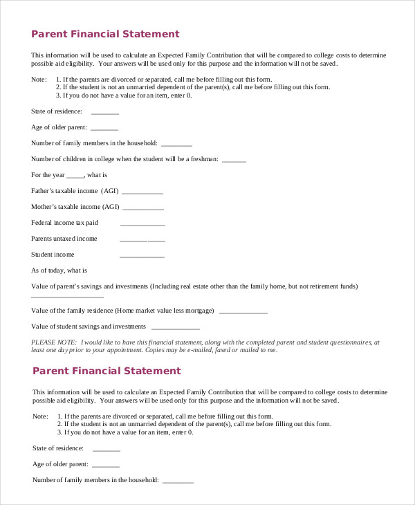 Financial Statement Form - 12+ Free PDF, Word Documents Download