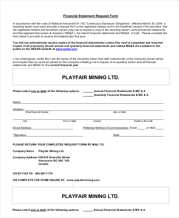 Financial Statement Form - 12+ Free PDF, Word Documents Download