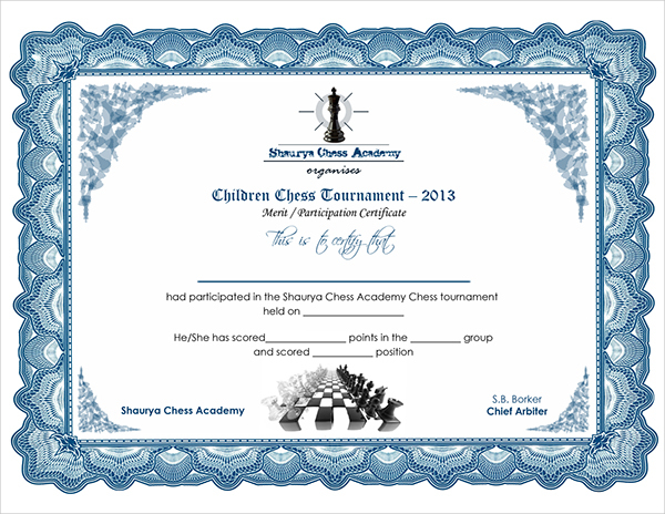 Chess Certificates - 8+ Word, PSD Format Download