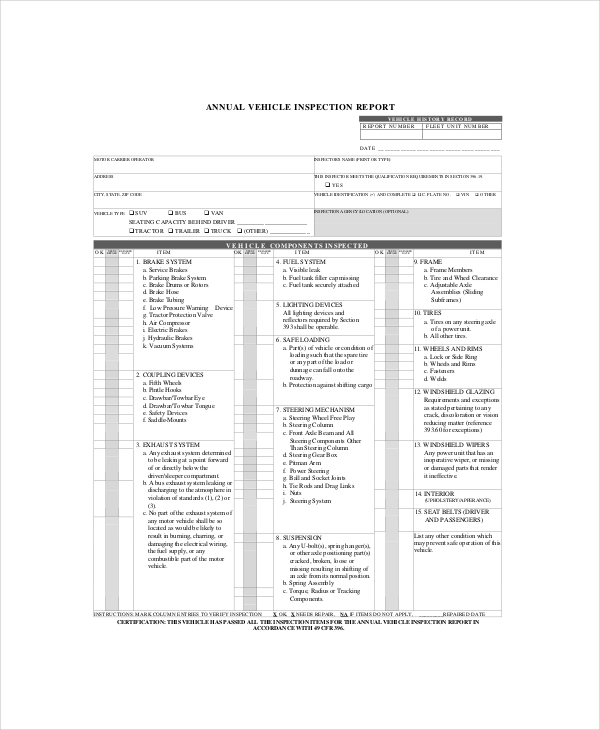 16+ Vehicle Report Templates - PDF, Docs, Word