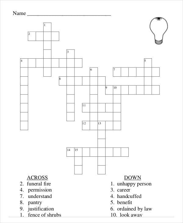 Free Printable Crossword Puzzle - 14+ Free PDF Documents Download