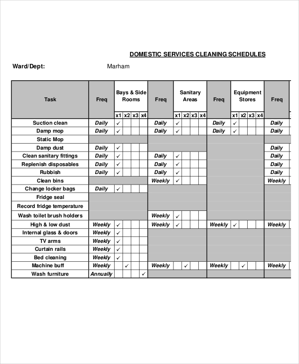 Daily Cleaning Schedule - 16+ Free PDF Documents Download