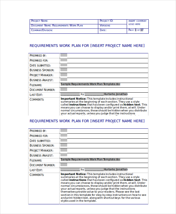 Work Plan Template - 11+ Free PDF, Word Documents Download
