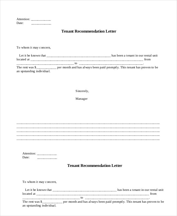 Landlord Reference Letter 5 Free Sample Example Format