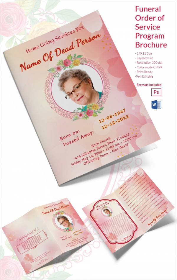 Funeral Program Template - 23+ Free Word, PDF, PSD Format Download ...