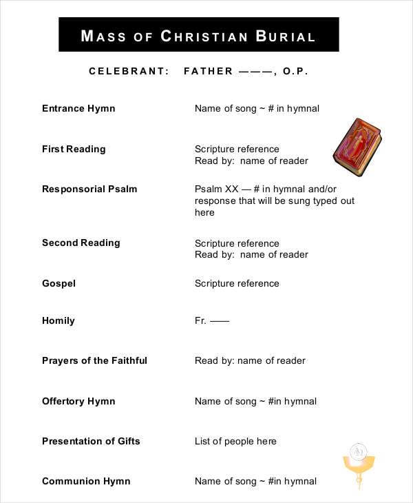 Funeral Program Template 23 Free Word PDF PSD Format Download