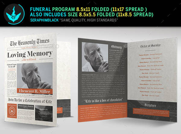 Funeral Program Template - 23+ Free Word, PDF, PSD Format Download