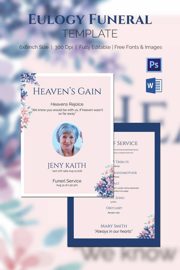 Funeral Program Template - 10+ Free Word, PSD Format Download