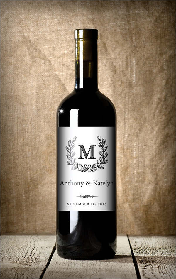 Greenery Wedding Wine Label Printable Wine Label Editable Etsy Wine 