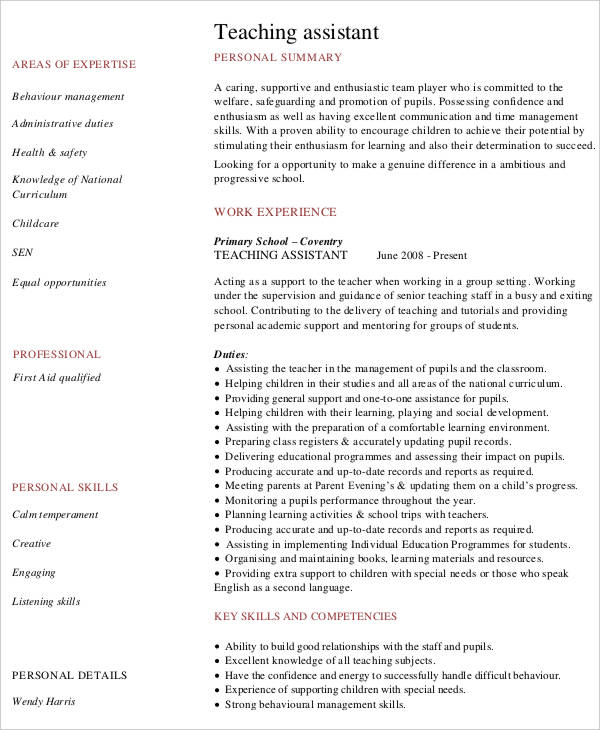 9 Preschool Teacher Resume Templates PDF DOC