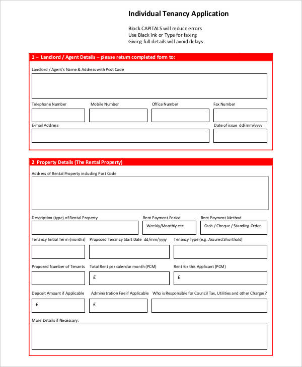 Tenant Application Form - 9+ Free Word, PDF Documents Download