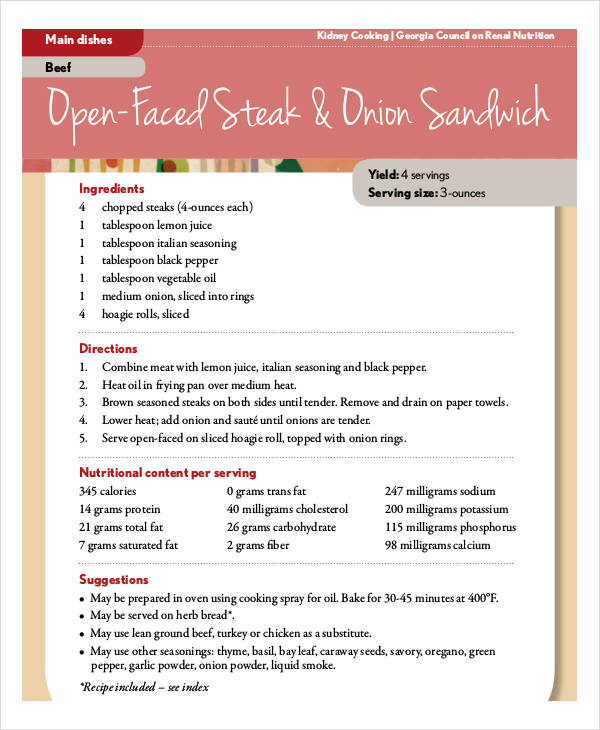8 Recipe Book Templates Free Sample Example Format