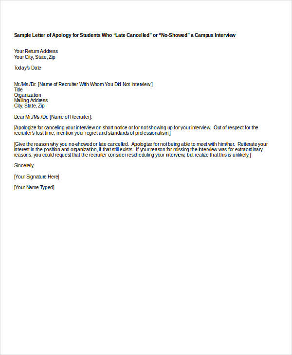 Letters Of Apology - 13+ Free Word, PDF Documents Download