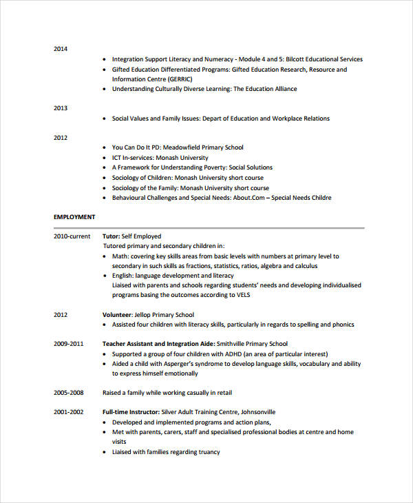 9 Teacher Assistant Resume Templates PDF DOC