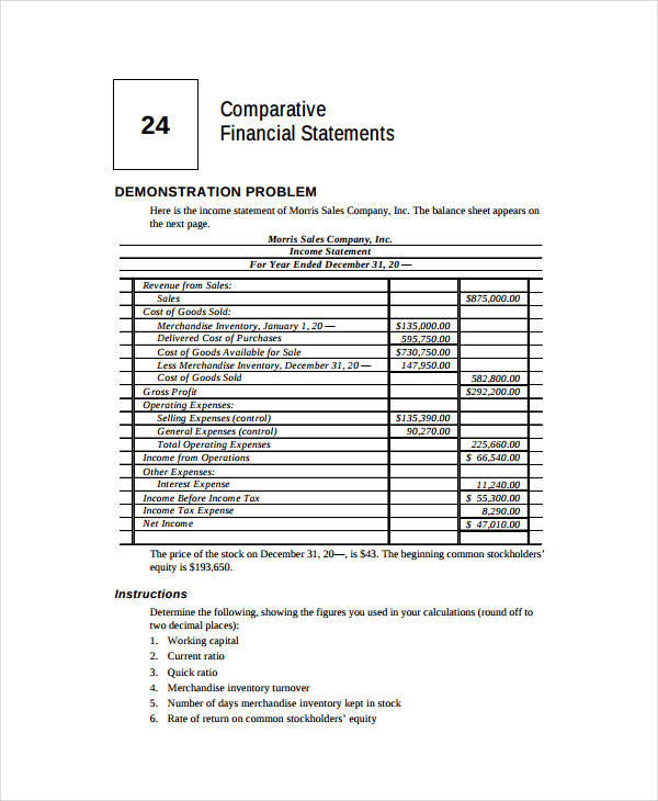Income Statement Format 14 Free Word PDF Formats