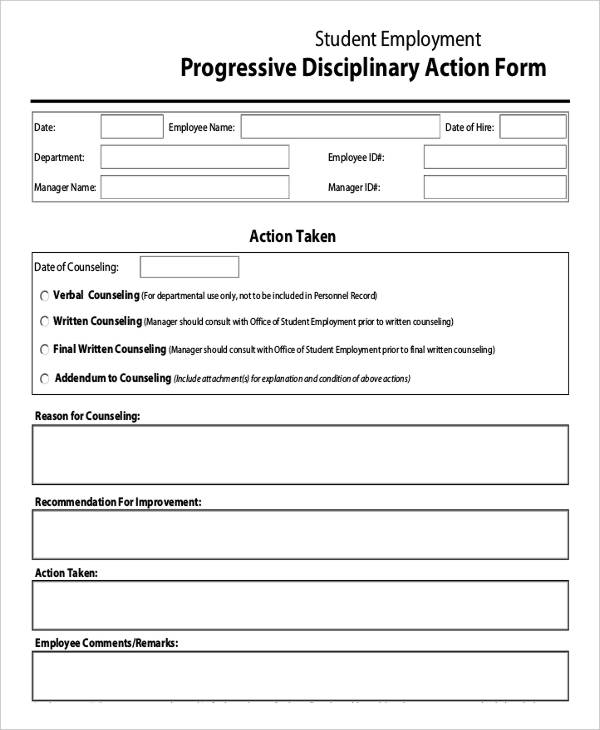 6+ Free Employee Discipline Forms in PDF