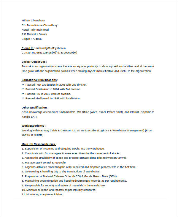 Store Manager Resume - 14+ PDF, Word Documents Download
