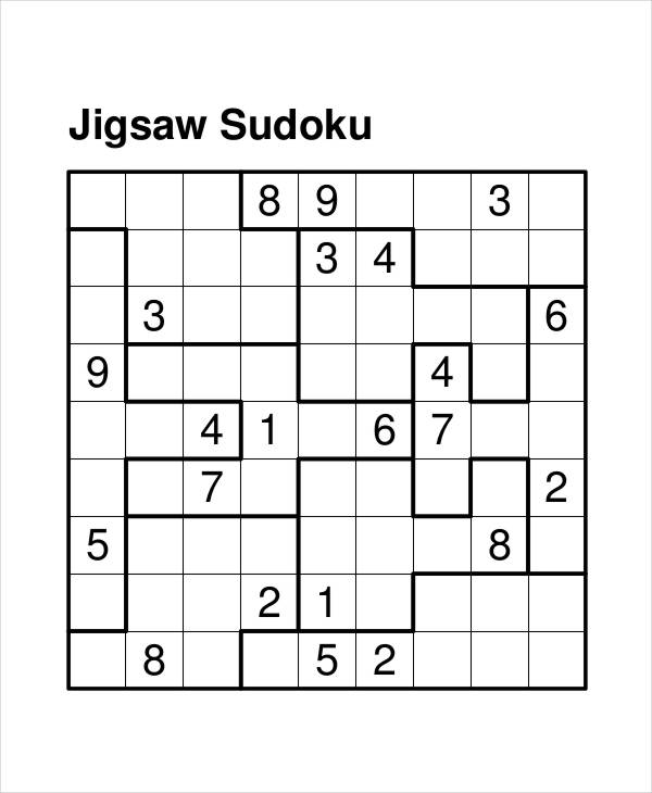 Printable Sudoku Puzzle - 7+ Free PDF Documents Download