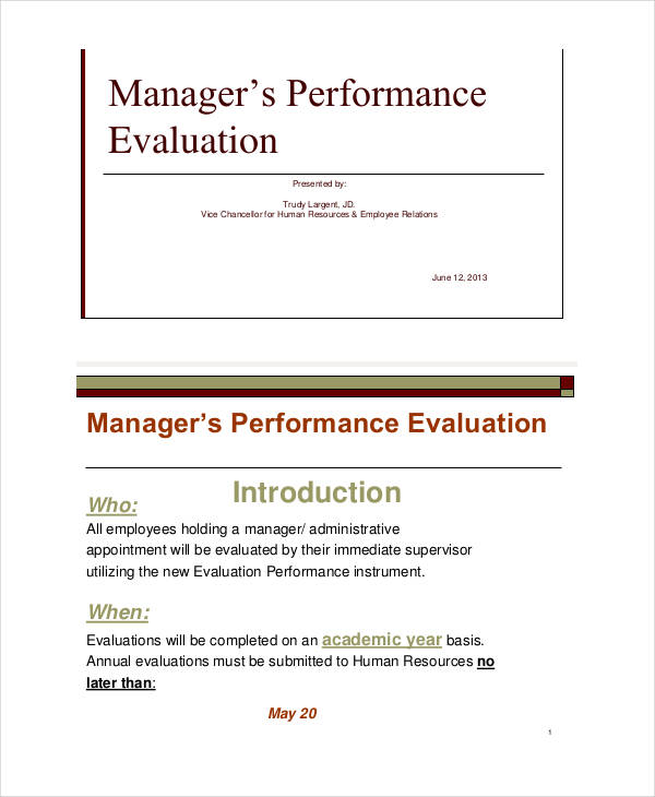 Self Evaluation 13 Free Sample Example Format