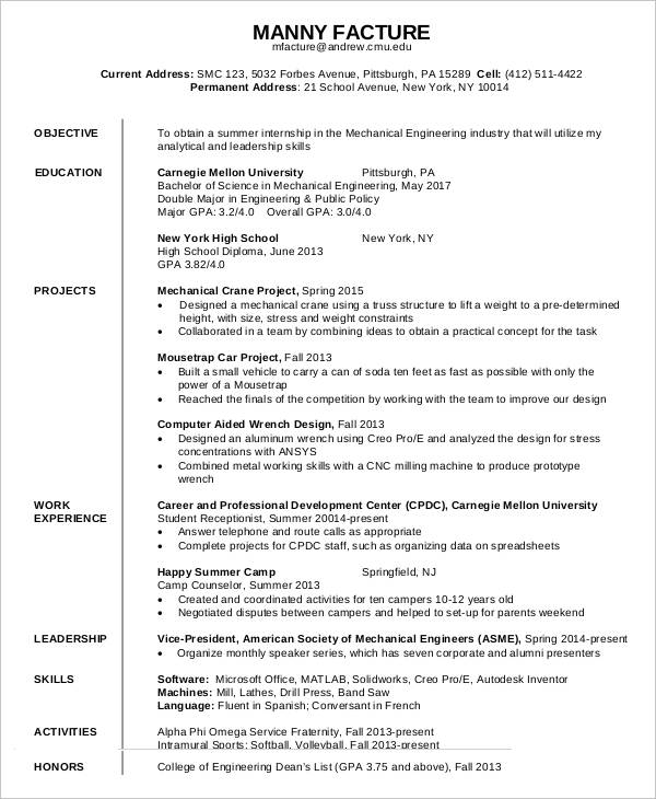 First Job Resume - 7+ Free Word, PDF Documents Download