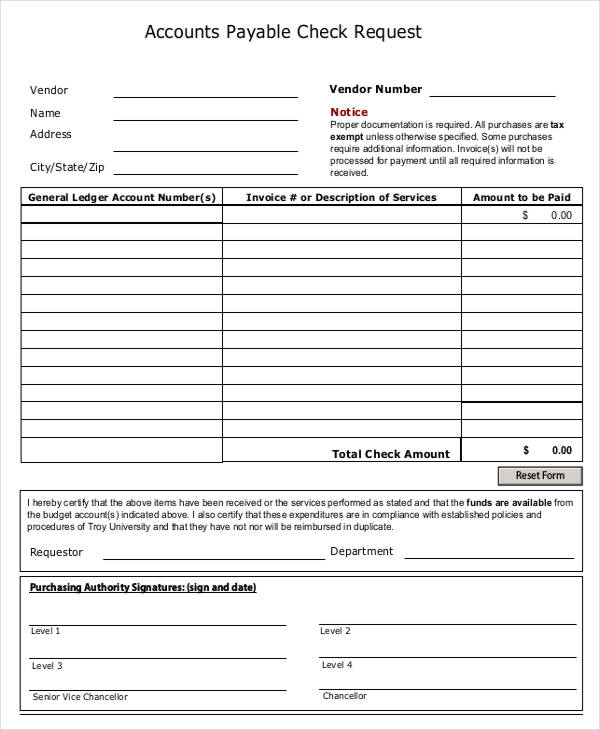 Check Request Form - 11+ Free Word, PDF Documents Download