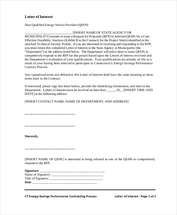 Letter of Interest - 12+ Free Sample, Example, Format