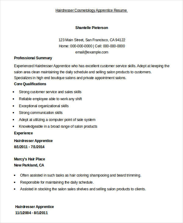 Cosmetology Resume - 5 Free Word, PDF Documents Download