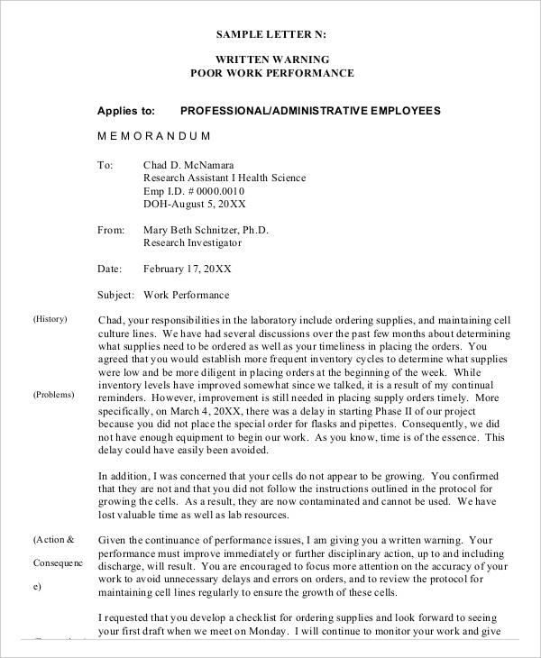 17 Printable Written Warning Templates PDF Google Docs MS Word