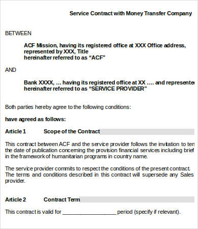 Service Contract Templates - 27+ Word, PDF, Google Docs, Apple Pages ...