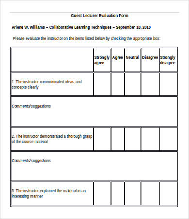 12+ Teacher Evaluation Forms in Word | Apple Pages | PDF