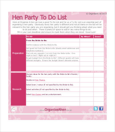 Things To Do List Template - 9+ Free Sample, Example, Format