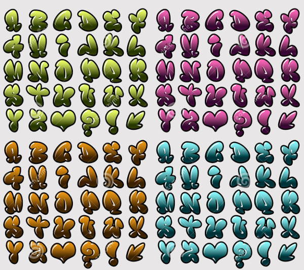 5+ 3D Graffiti Alphabets - PSD, Vector EPS Format Download