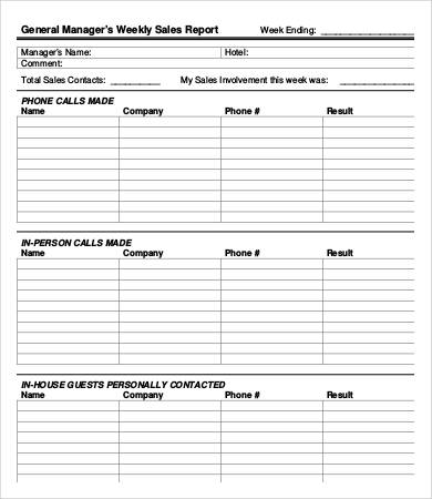 Weekly Sales Report - 5+ Free Excel, PDF, Word Documents Download